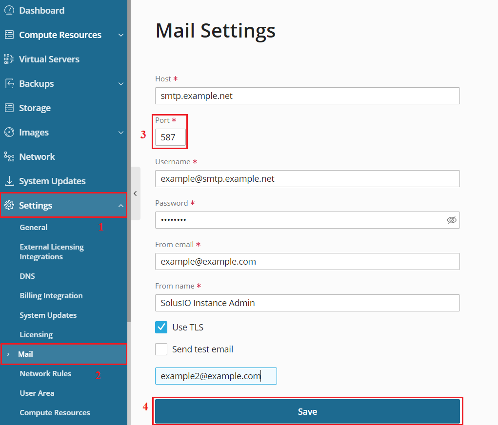 Unable to send test mail in SolusIO: Connection to tcp://smtp.example ... Unable to send test mail in SolusIO: Connection to tcp://smtp.example ...