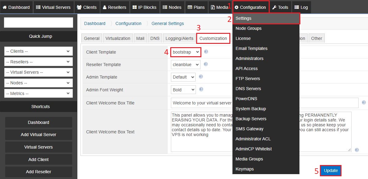 The Rescue Mode feature is absent in the SolusVM Client Panel – Solus