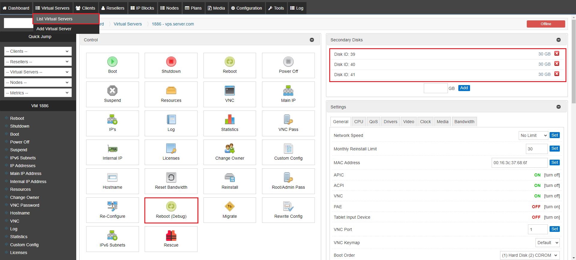Unable To Boot Kvm Vps In Solusvm Only A Single Ide Controller Is Supported For This Machine